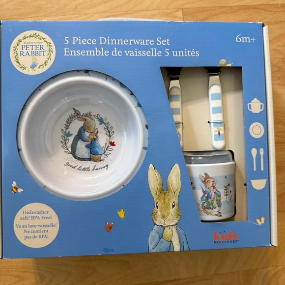 Beatrix potter | Party Supplies | New 5 Piece Peter Rabbit Dinnerware ...